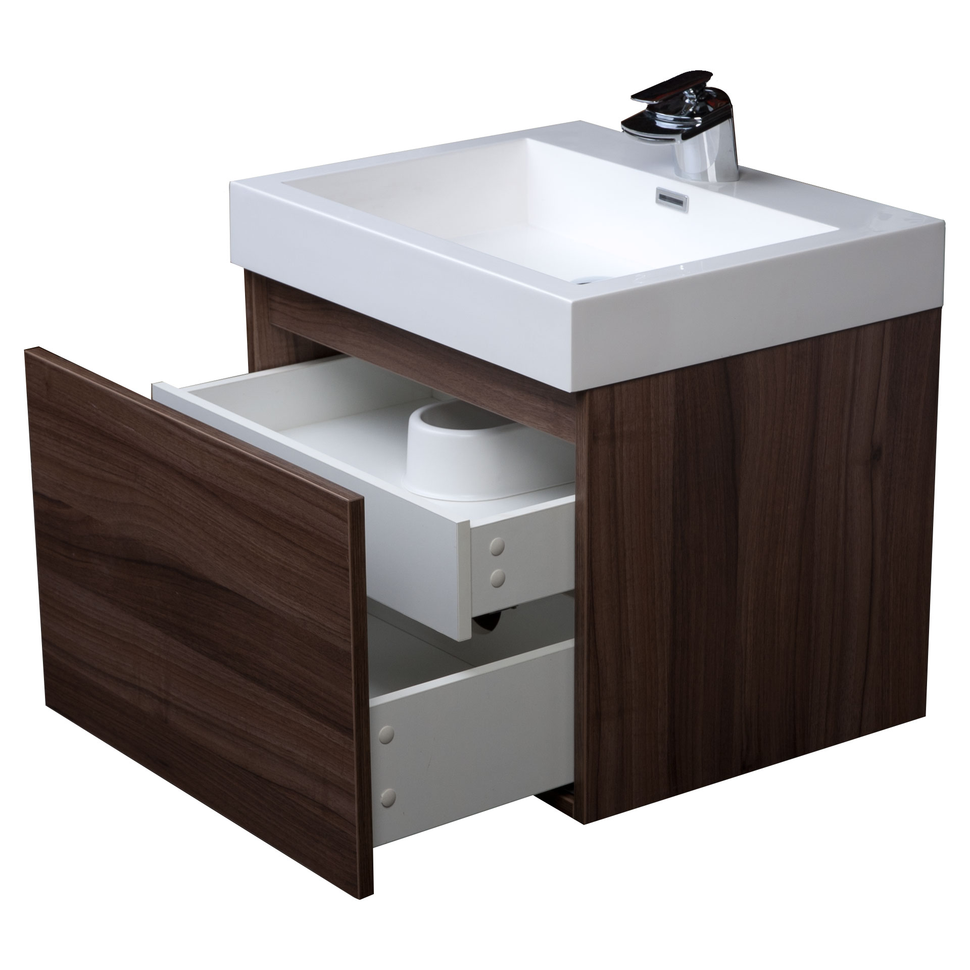 Modern Single Bathroom Vanity with Drawer -Walnut TN-A600-WN ...