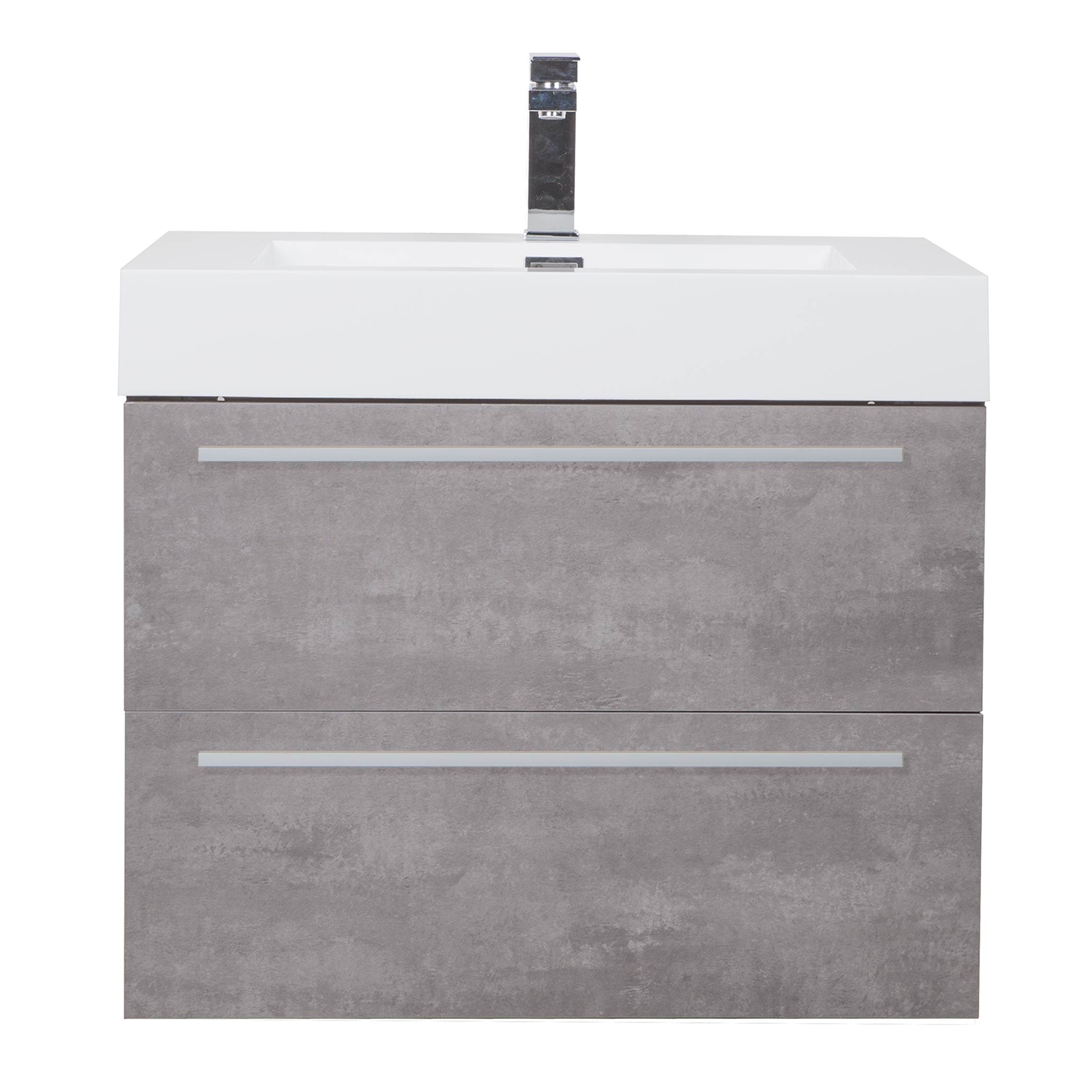 Buy 27 Inch Wall Mounted Bathroom Vanity, Cement Grey on Conceptbaths.com